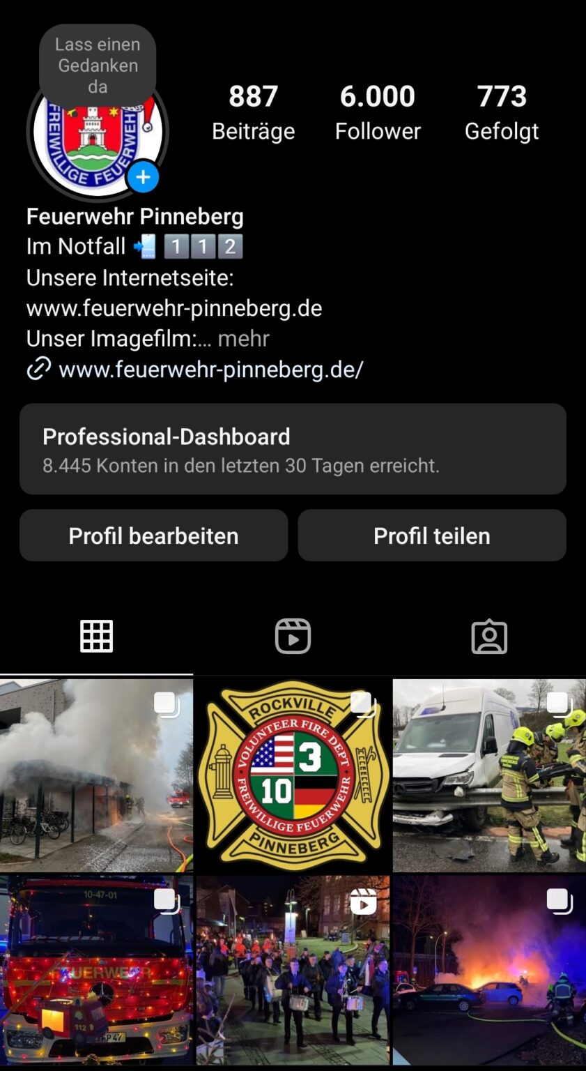 Status 6.000 … bei Instagram | Freiwillige Feuerwehr Pinneberg
